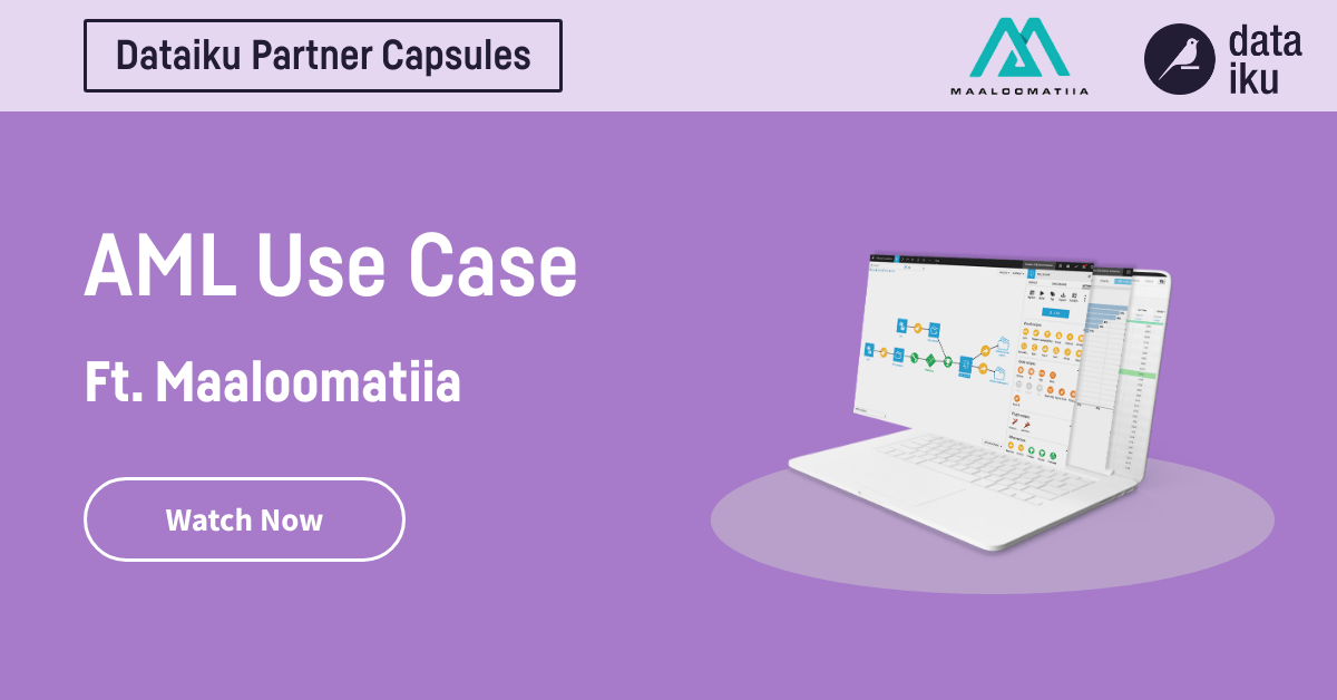 Dataiku Partner Capsules AML Use Case ft. Maaloomatiia